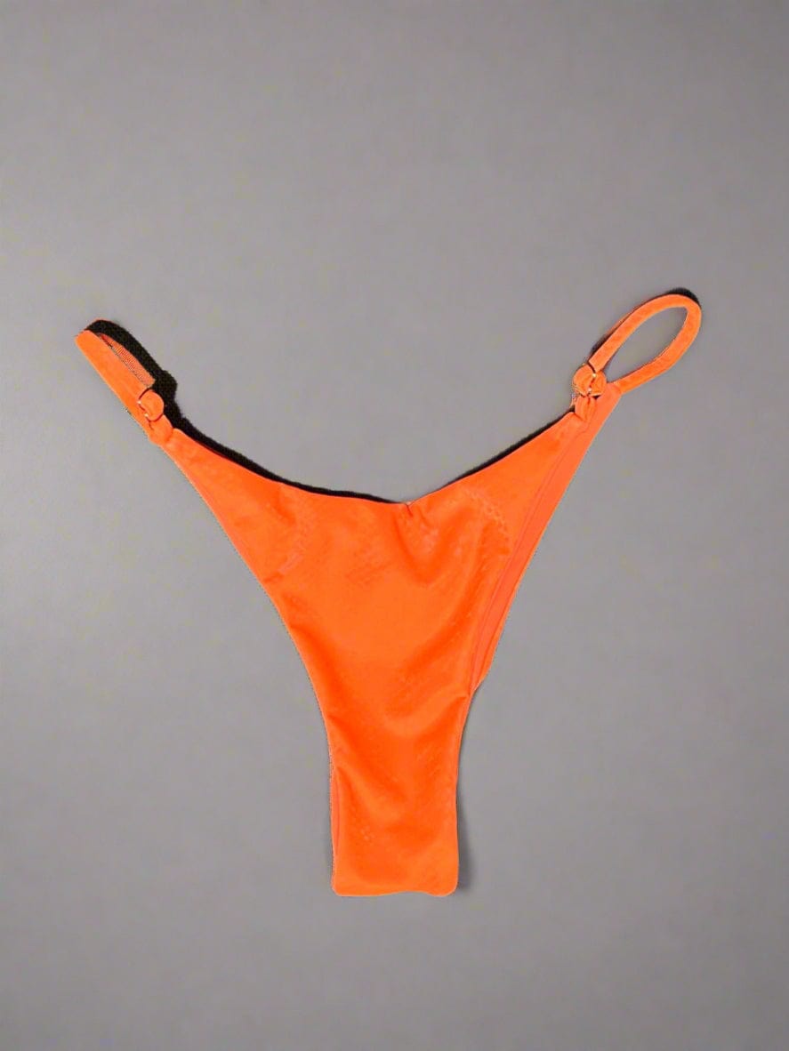 Sexy Orange Slyther Triangle Top & Cheeky Scrunch Bottom Swimsuit