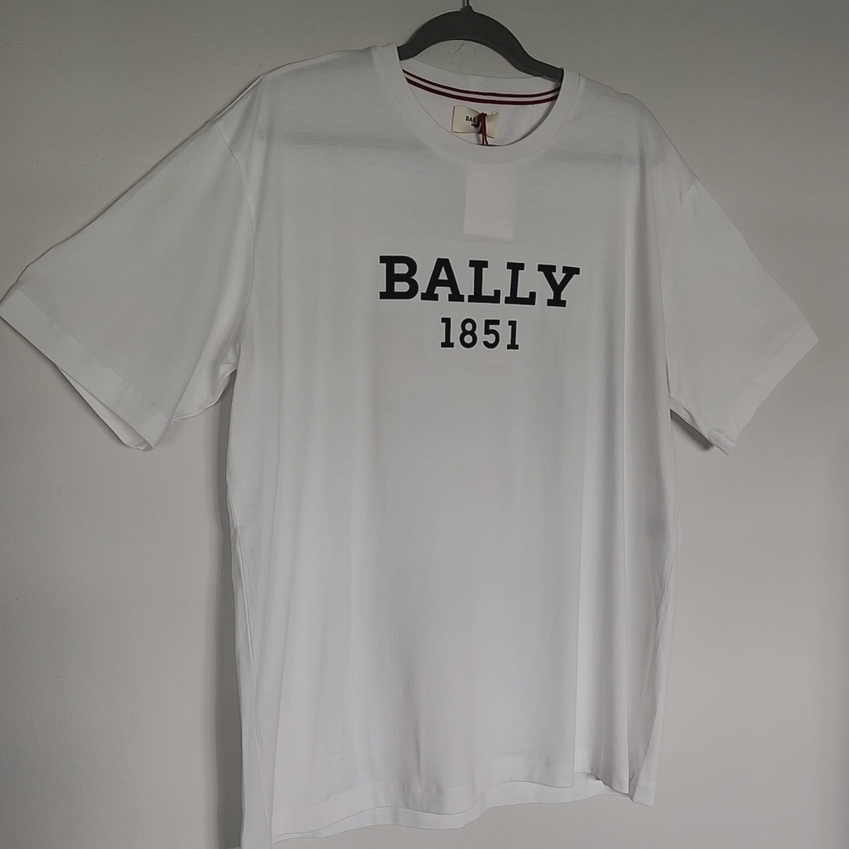 Bally Embroidered 1851 Designer Men's White T-Shirt - XXL