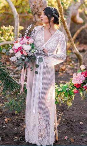 White Sheer Lace Detail Long Beach Cover Up | SHOP NOW | SoHot Swimwear